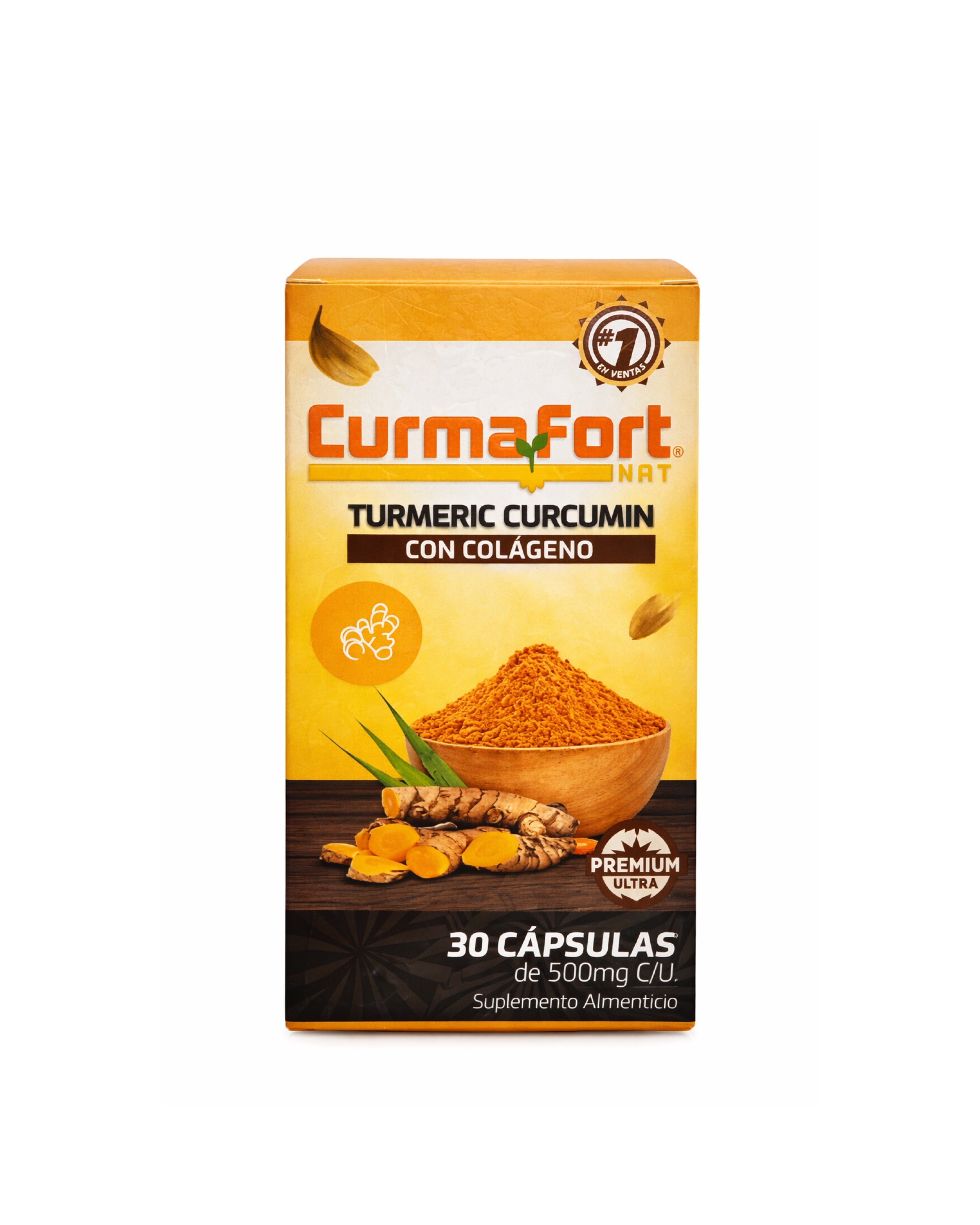 CurmaFort Nat Turmeric Curcumin con Colágeno - Alivio del dolor articu ...